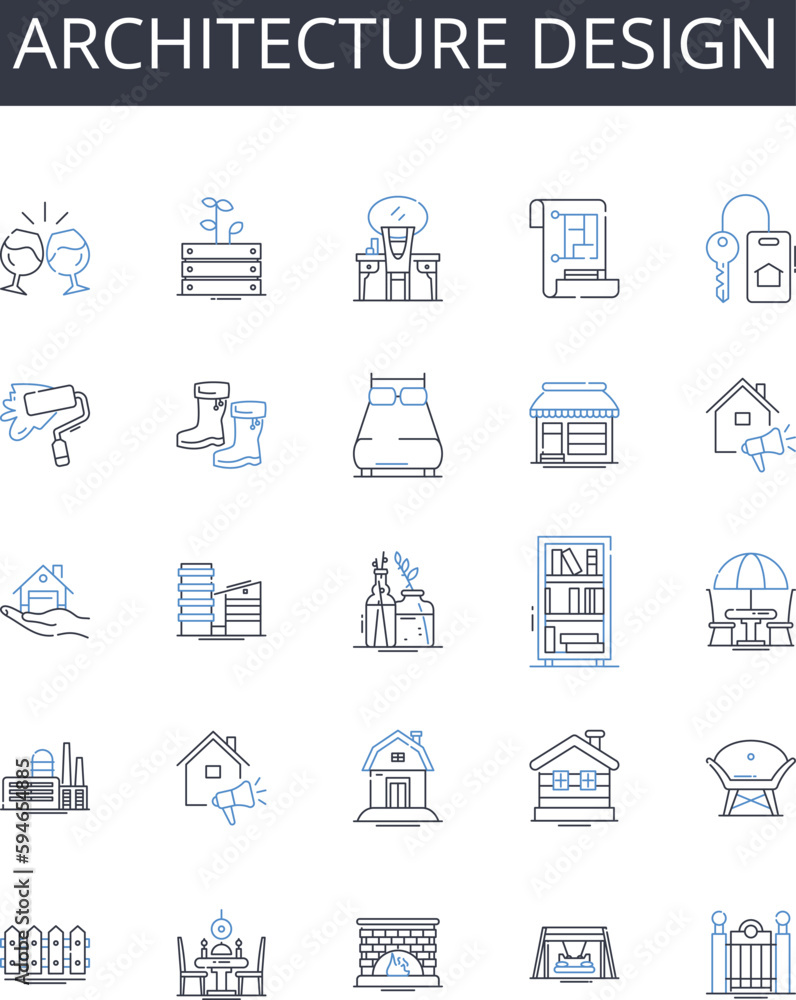 Architecture design line icons collection. Building design, Structural ...