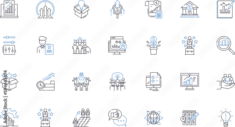 Vector de Stock Swiftness line icons collection. Agility, Velocity ...