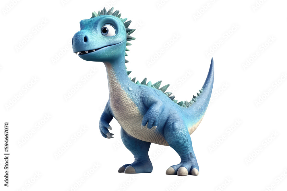 Ilustración de Stock Cute Dinosaur Cartoon Ouranosaurus On Isolated ...