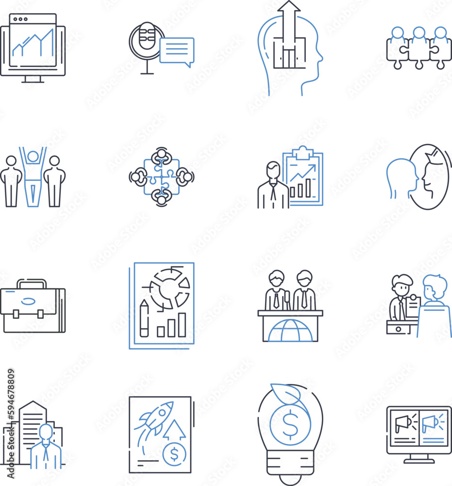 ROI monitoring line icons collection. Performance, Analysis, Metrics ...