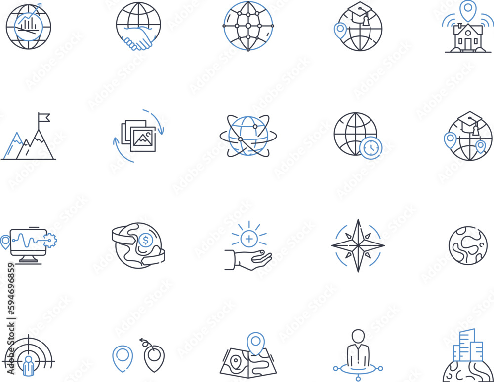 Vetor GPS line icons collection. Navigation, Tracking, Location ...