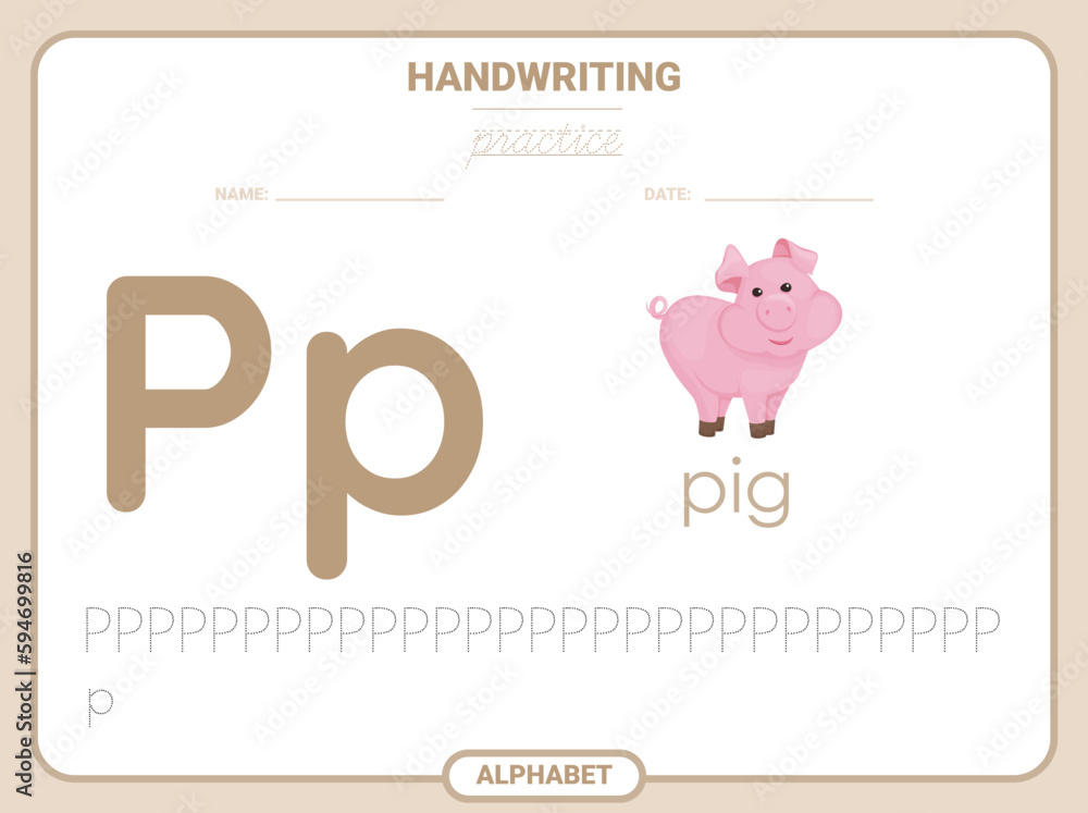 Alphabet tracing practice Letter P. Tracing practice worksheet ...
