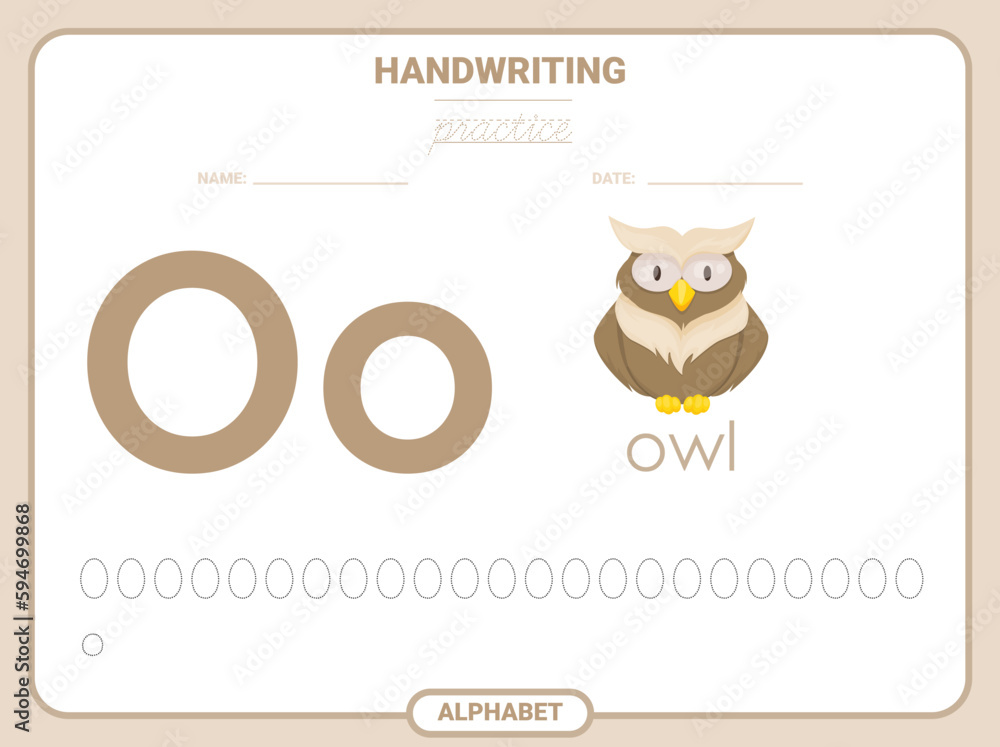 Alphabet tracing practice Letter O. Tracing practice worksheet ...