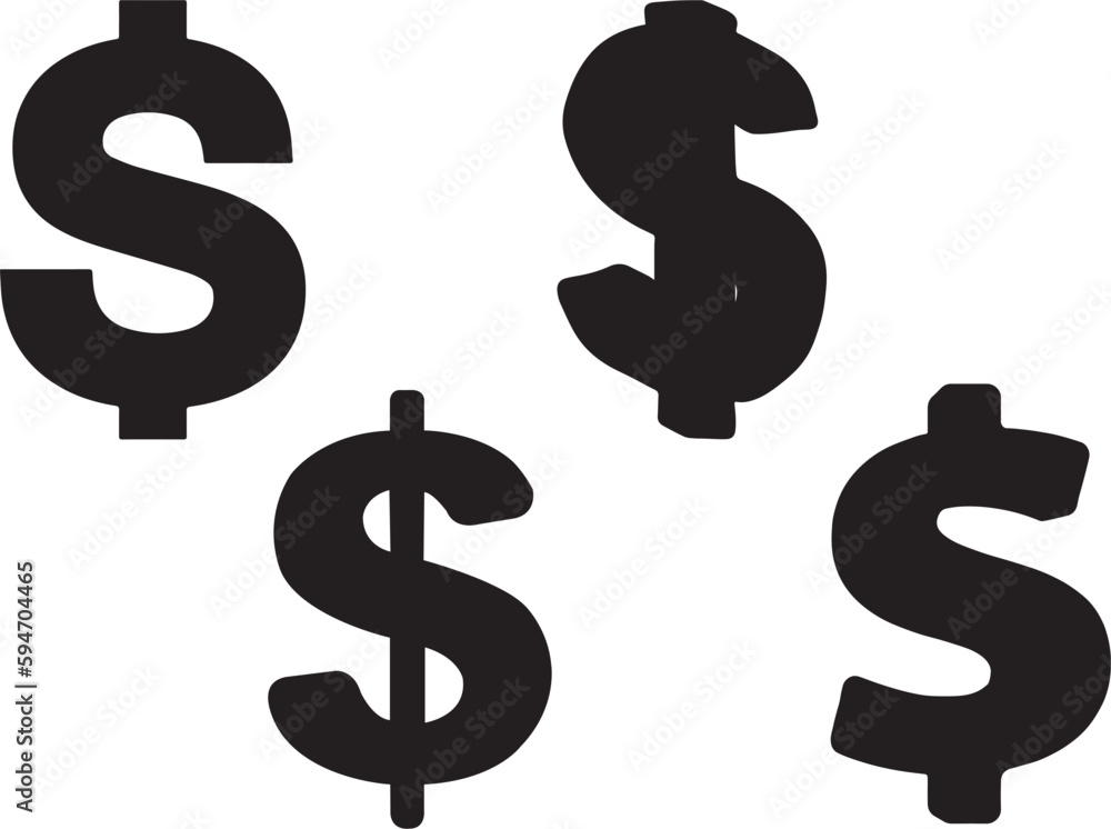 Dollar Sign Vector File, Vector Bundle File-Cut File-Vector Clip Art ...