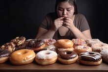 Obese Woman And Junk Food Free Stock Photo - Public Domain Pictures