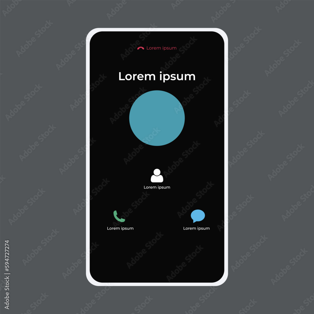 Stock-Vektorgrafik „Mobile call screen template. Notification Boxes ...