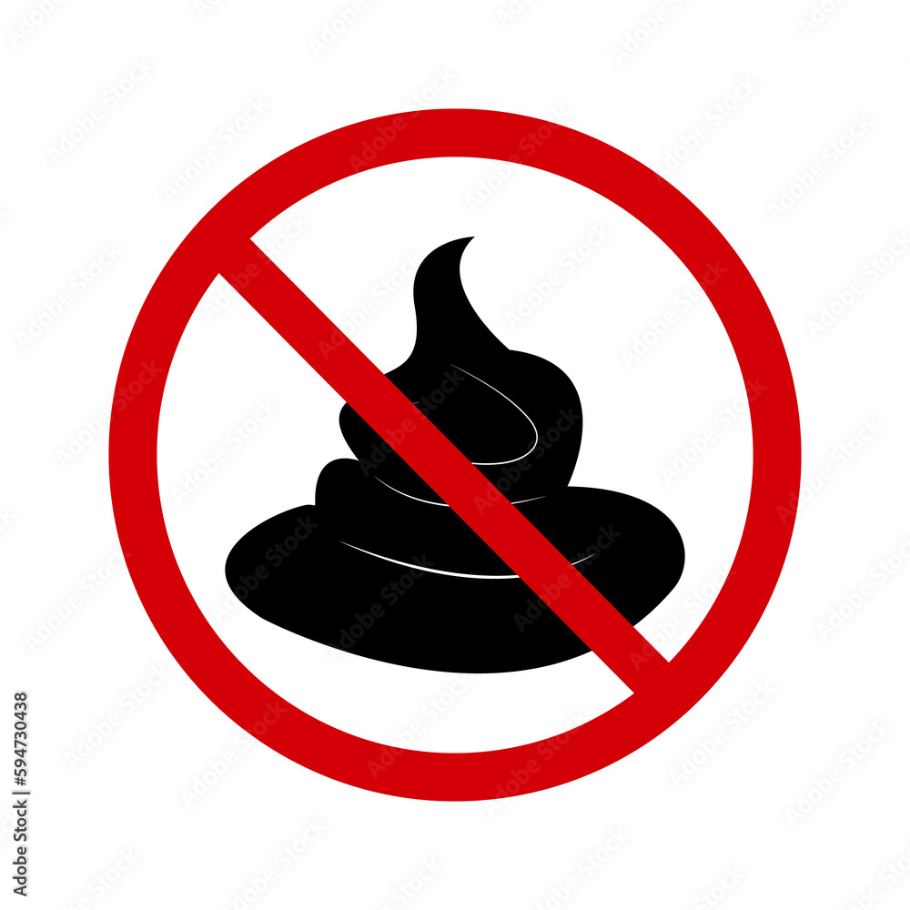 Ilustración de Stock No poop sign. Prohibition sign, no poop dog. A red ...