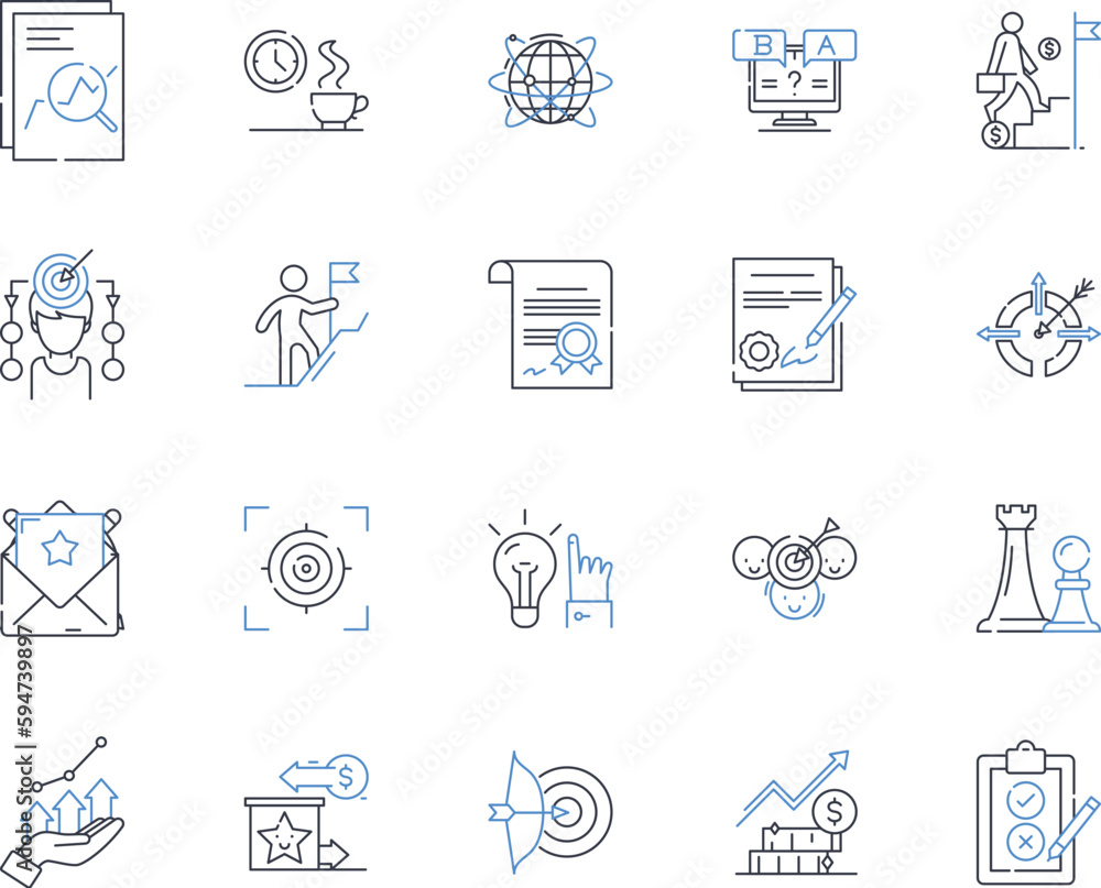 Value Proposition line icons collection. Proposition, Solution ...