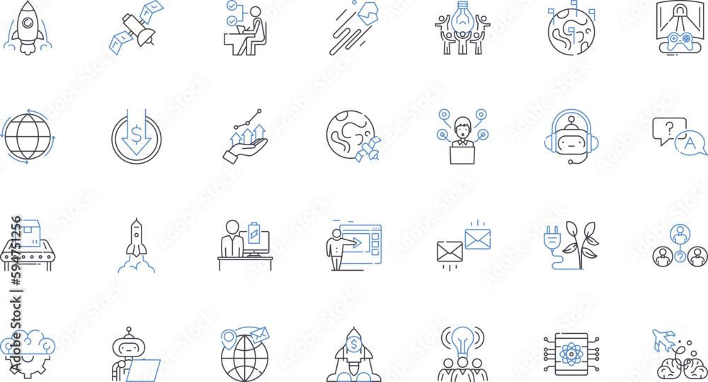 Breakthrough concept line icons collection. Innovation, Revelation ...