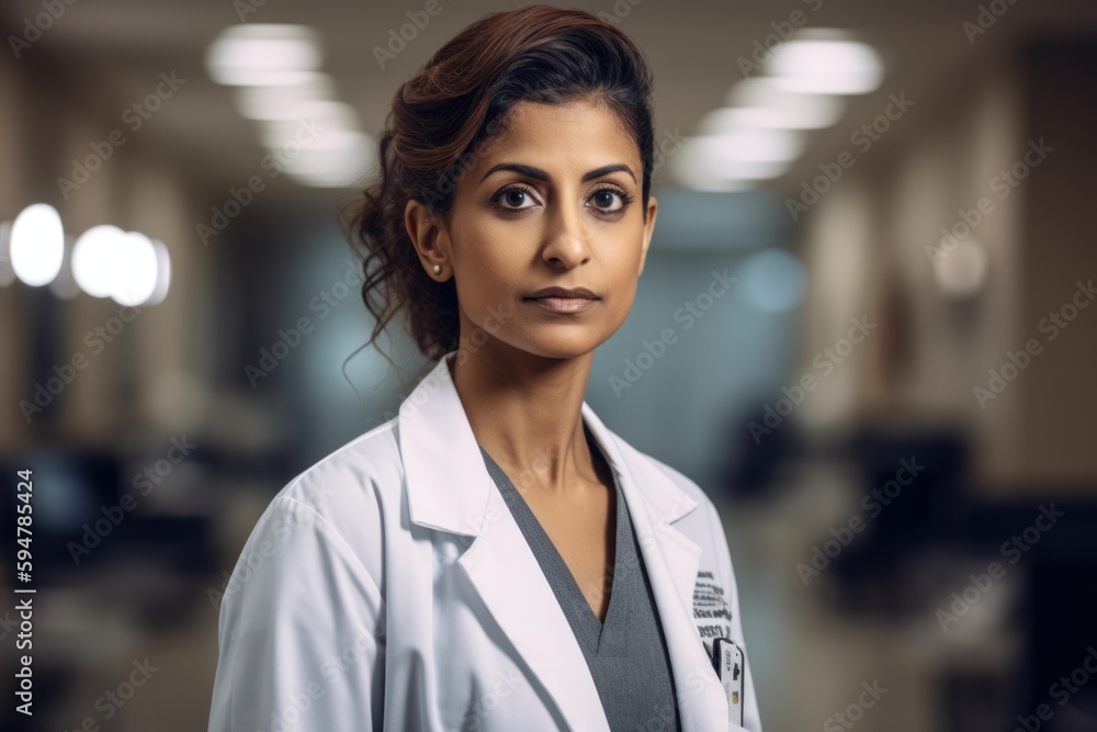 Lifestyle portrait photography of a satisfied doctor in her 40s wearing ...