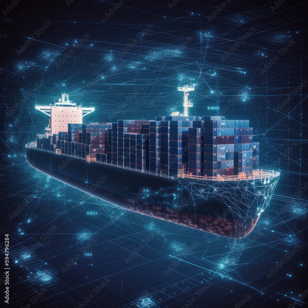 Container ship global business logistics import export freight shipping ...