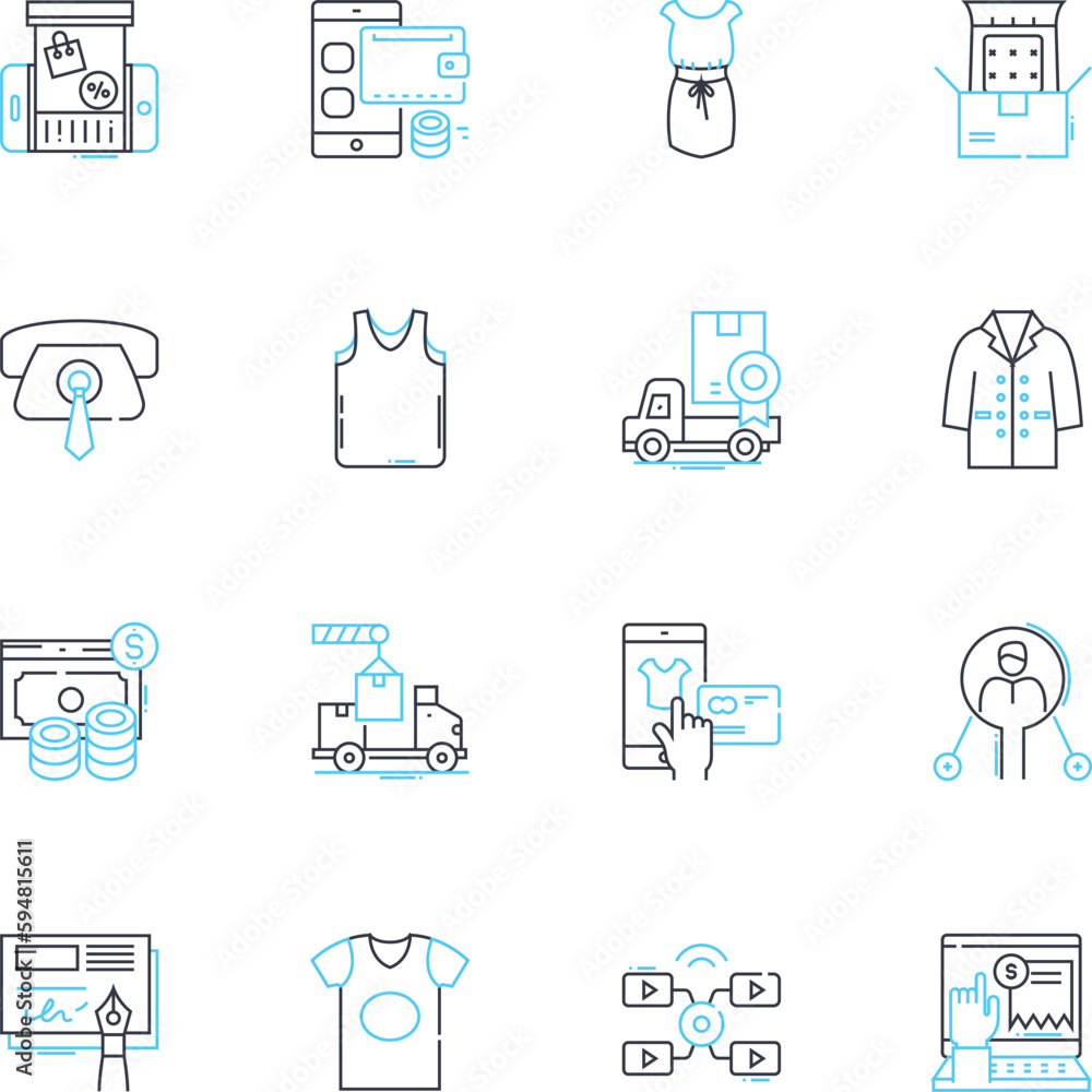 Marketing generation linear icons set. Lead, Conversion, Funnel ...