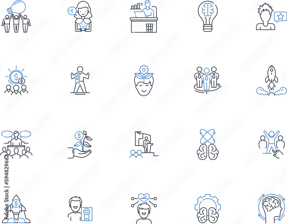 Dominance line icons collection. Power, Control, Command, Supremacy ...