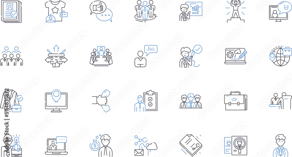 Public relations line icons collection. Reputation, Media, Crisis ...