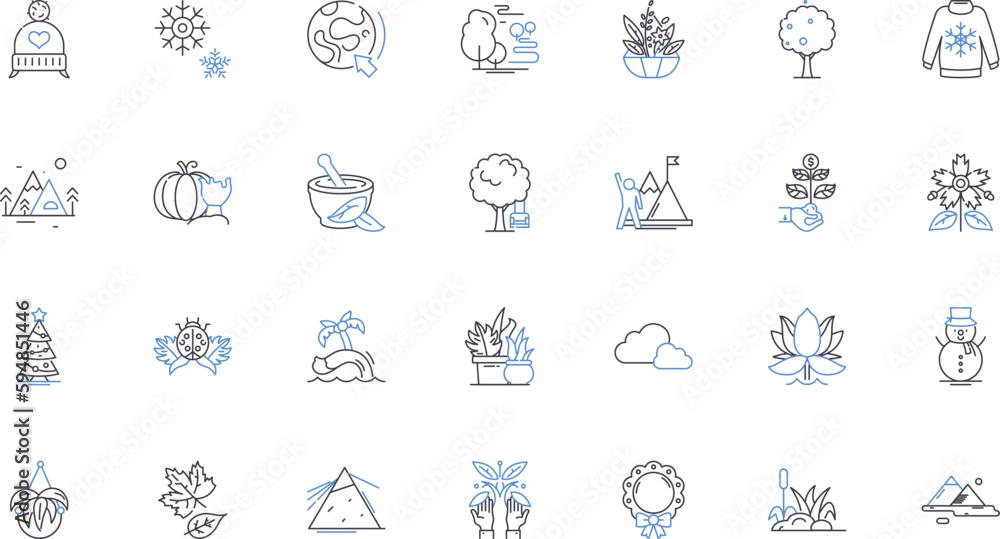 Biosphere line icons collection. Ecosystem, Biodiversity, Habitat ...