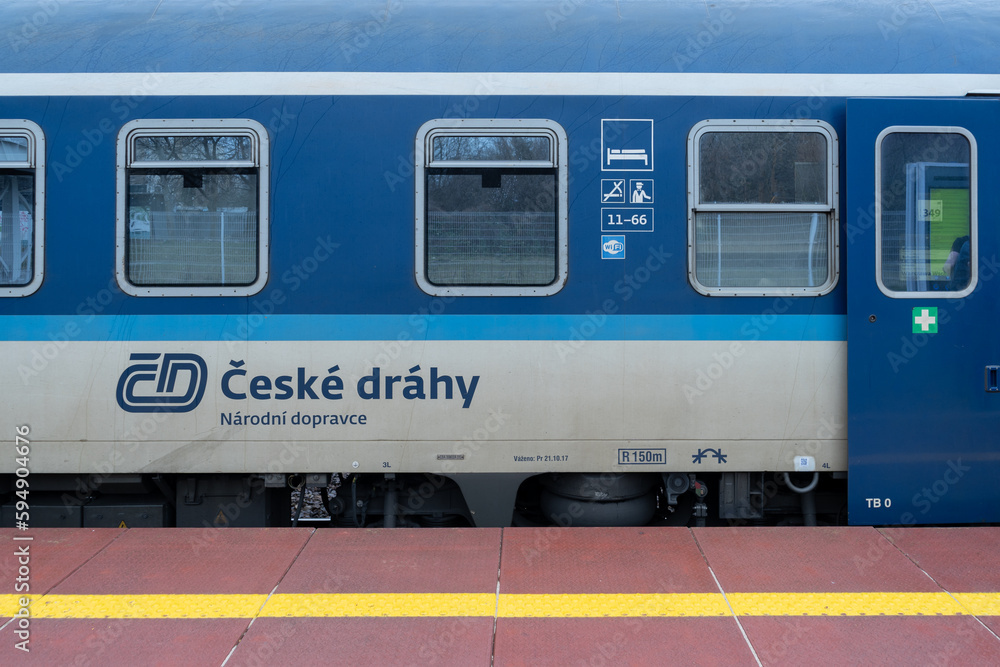 Stock-Foto „České dráhy passenger train at railway station platform. ČD ...