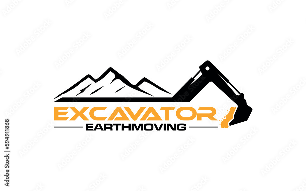Illustration vector graphic of earth moving, excavator construction ...