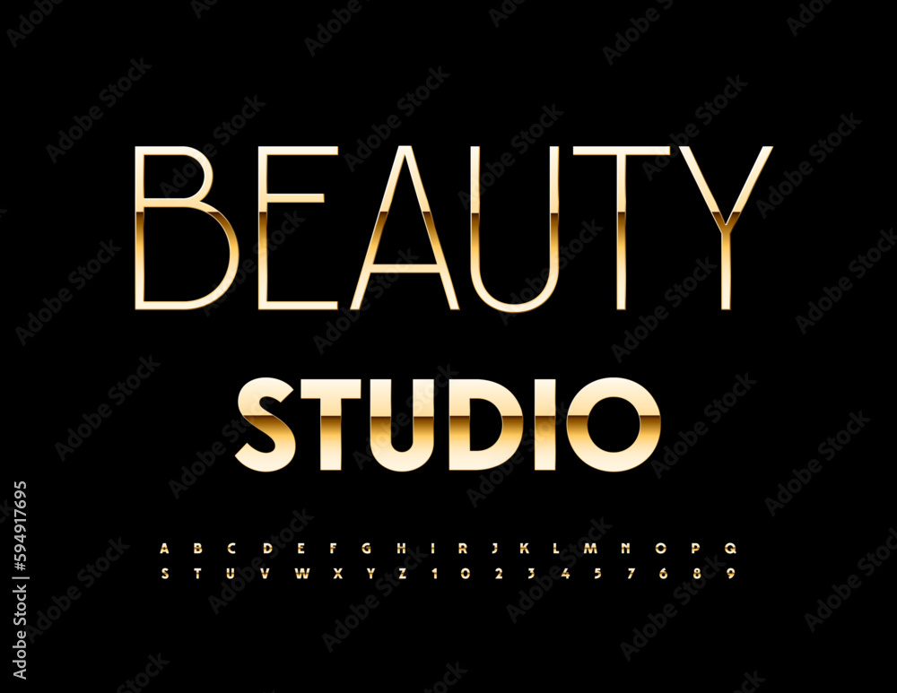Vector luxury logo Spa Center. Slim golden Font. Modern Chic Alphabet ...