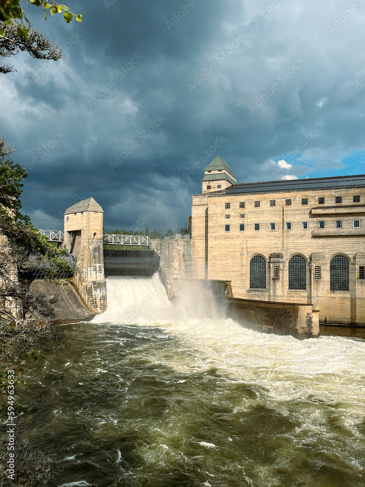 Norwegian Hydropower Plant on the Glomma River. Solbergfoss ...