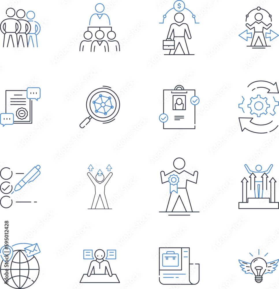 Corporation Successes line icons collection. Growth, Innovation ...