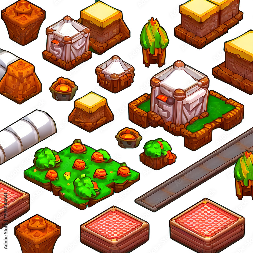 Isometric Props for Creating Worlds and Gaming Environments. Outline ...