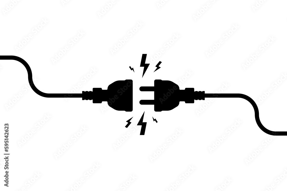 Vetor Electrical Socket with Plug. The concept of connection and ...