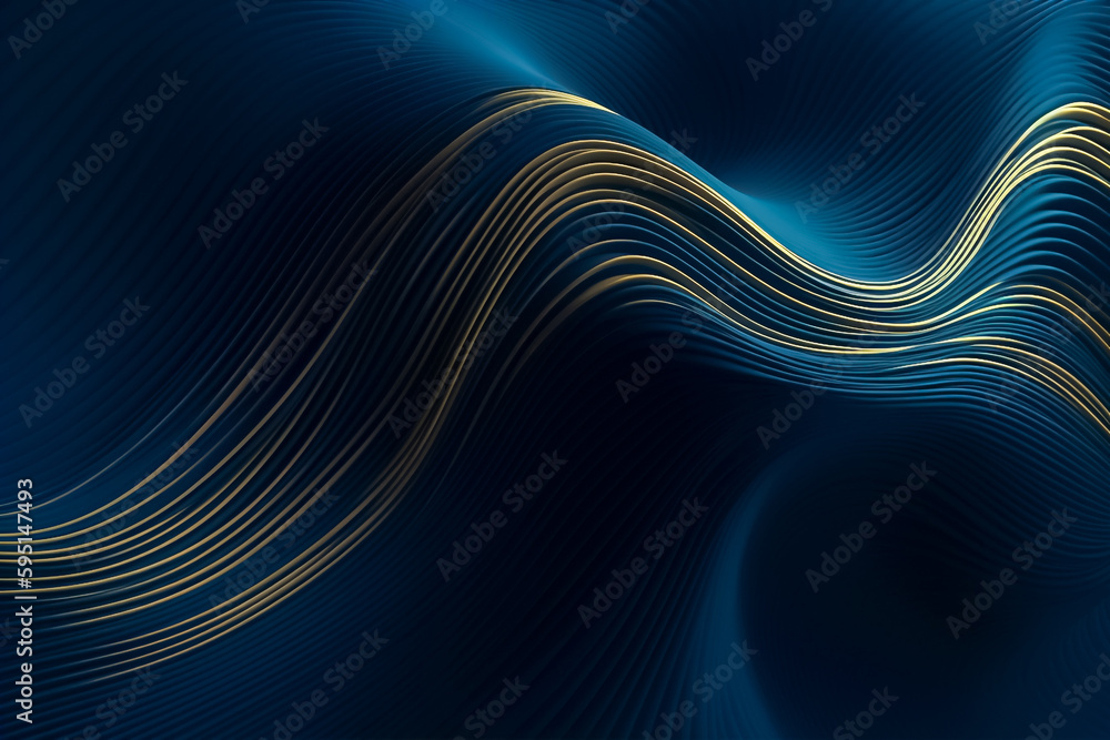 Premium design with navy and blue tones, light indigo and gold accents ...