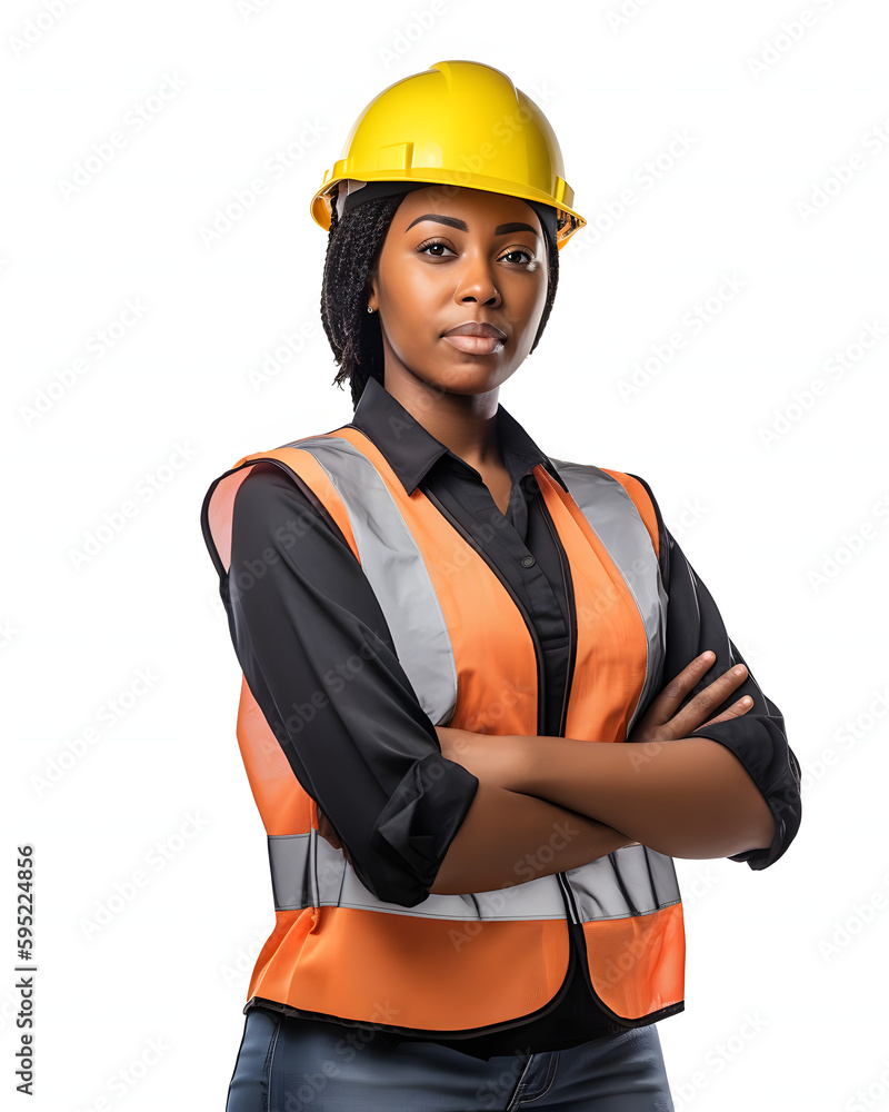 Young Black Female Oil Rig Worker, Construction worker, Miner, Mine ...