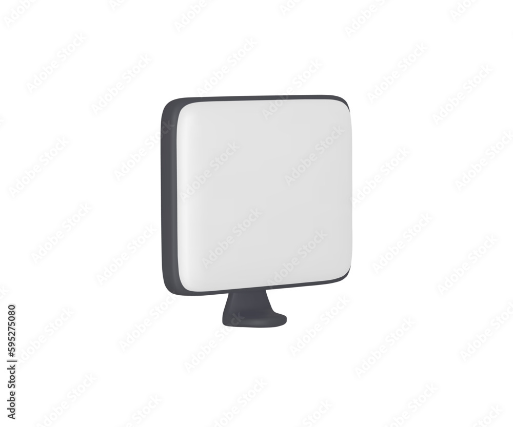 Minimalistic desktop computer mockup.White background, website template ...