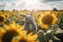 Sunflower Rabbit Free Stock Photo - Public Domain Pictures