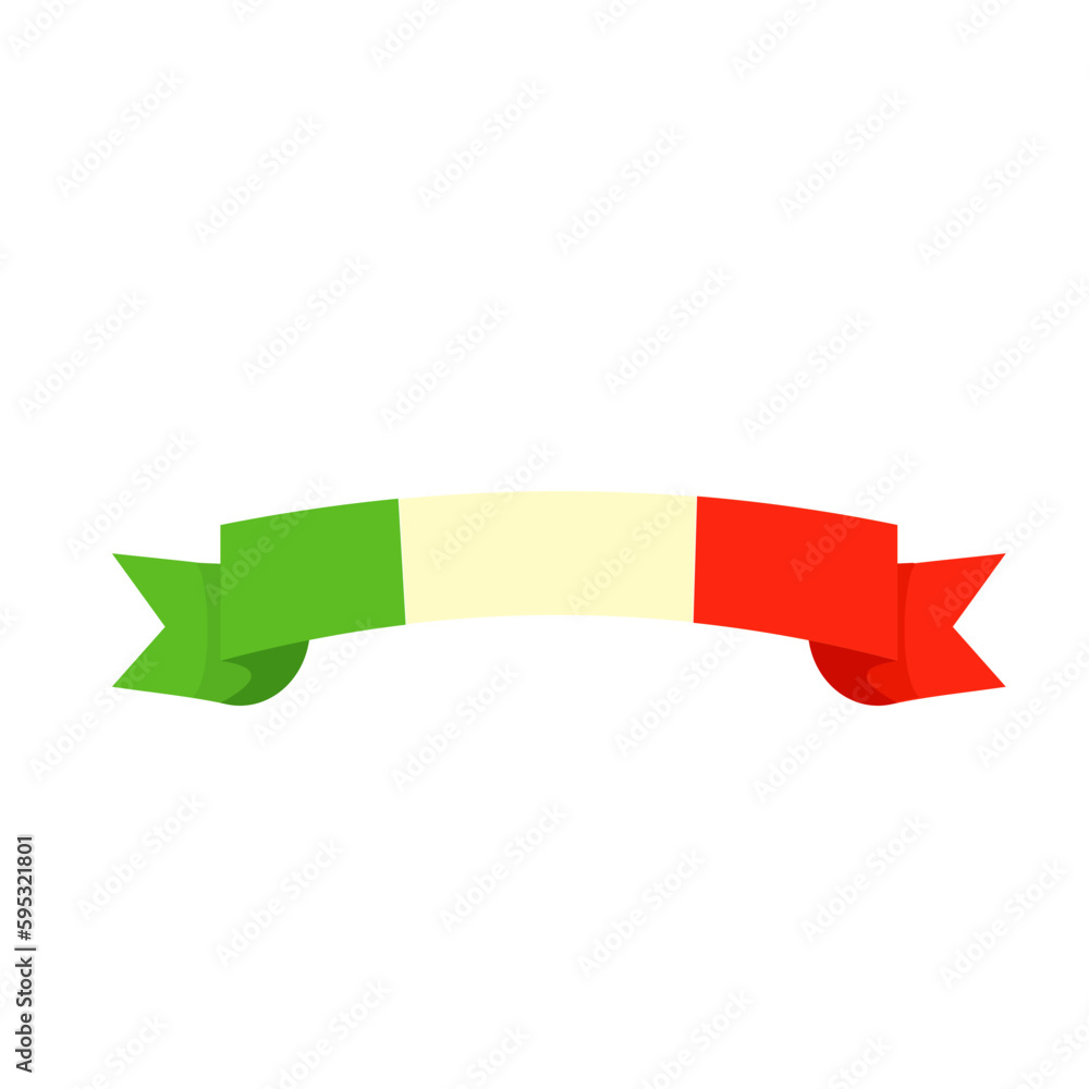 Italy flag ribbon - isolated vector illustration Stock Vector | Adobe Stock