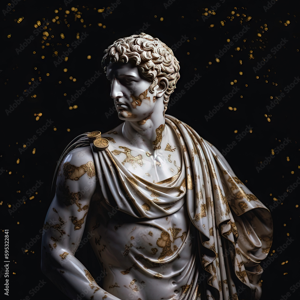 Stock-Illustration „Une sculpture en marbre, statue d'une personne ...