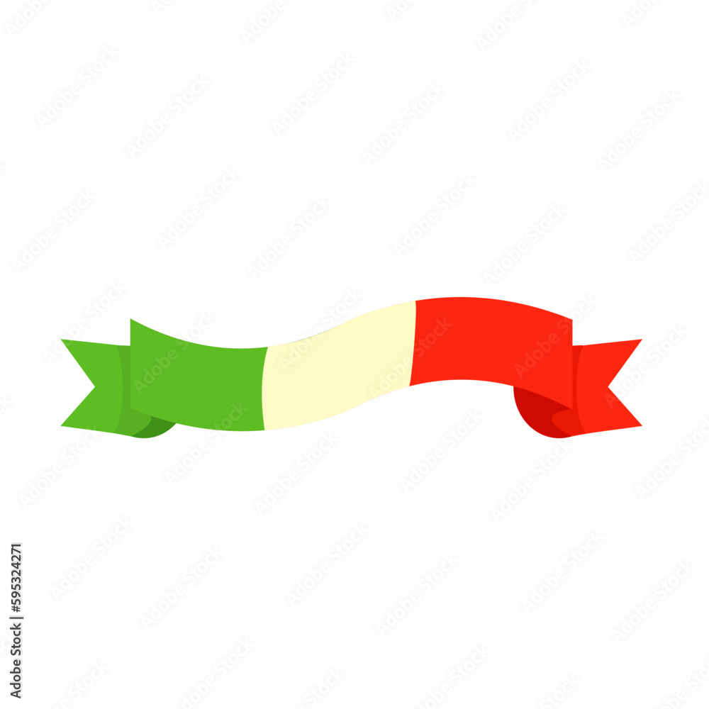 Italy flag ribbon - isolated vector illustration Stock Vector | Adobe Stock