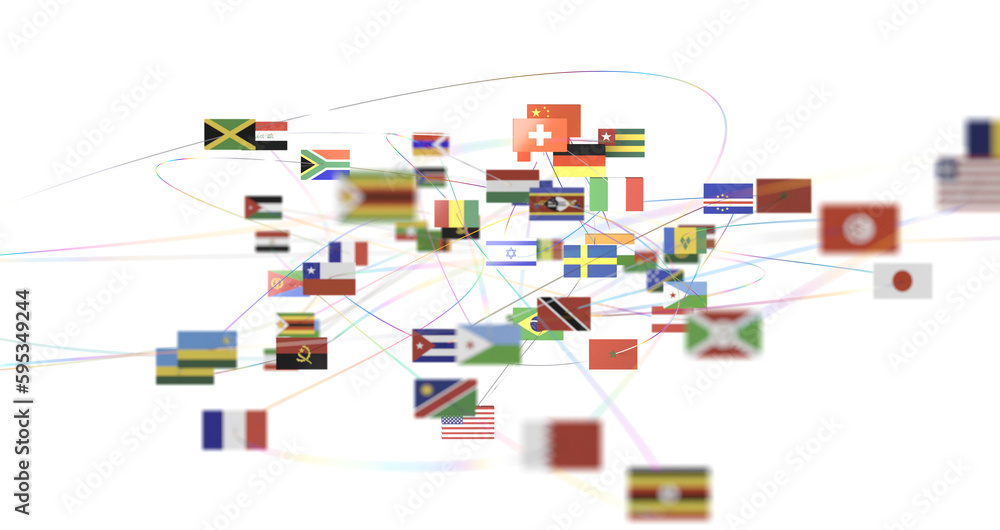 World map with all states and their flags,3d render Stock Illustration ...