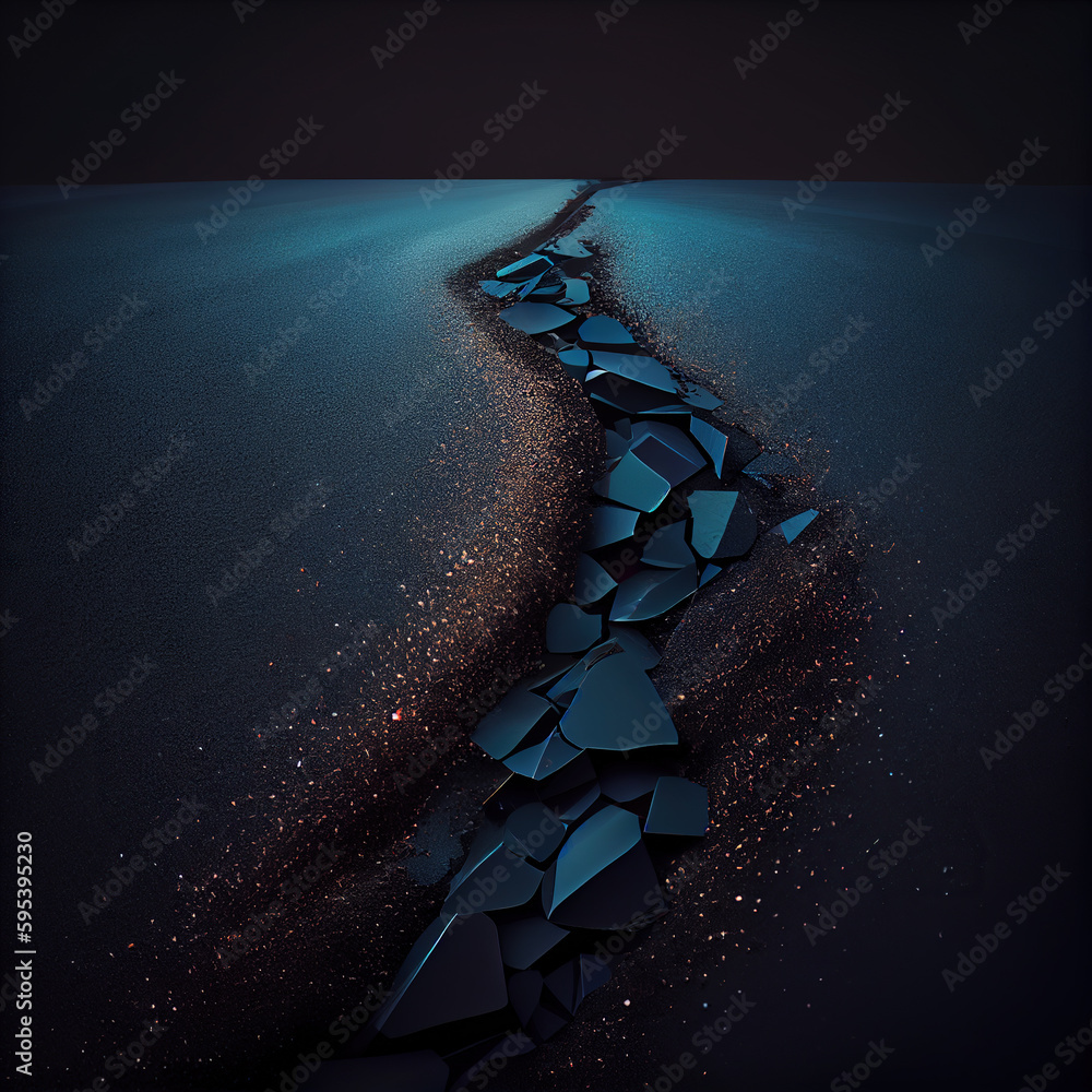 Ilustración de Stock destroyed pathway, dark pathway, ai generated ...