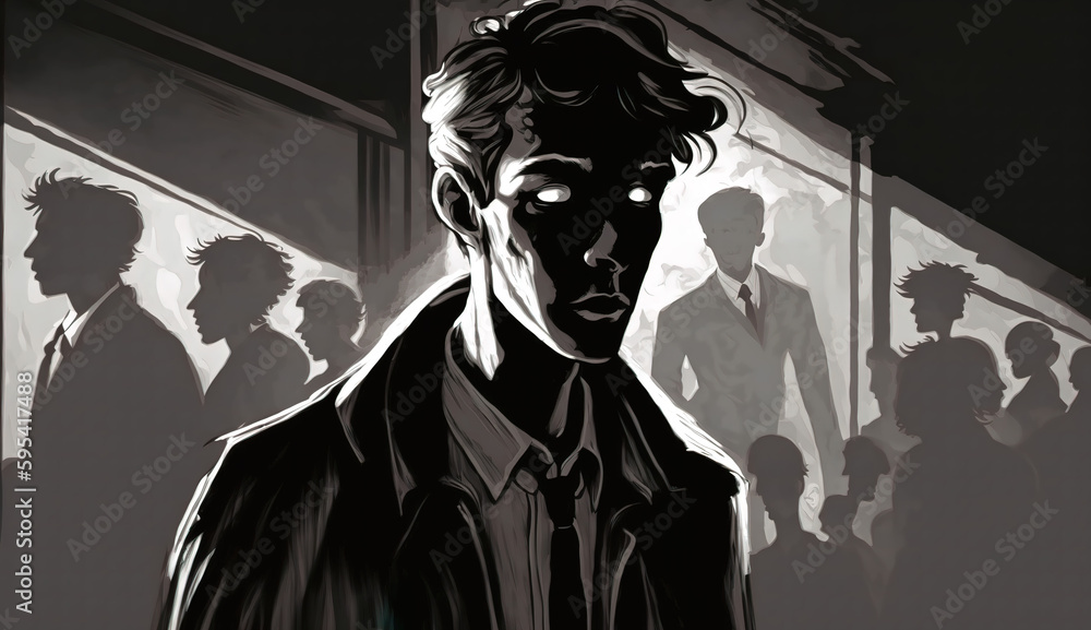 dark shadows chasing people mental health concept, depression, Anxiety ...