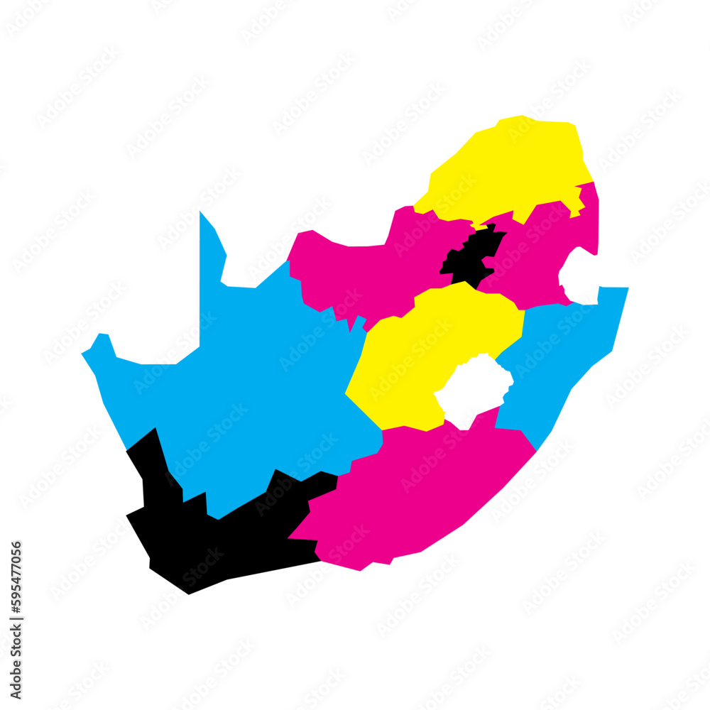 South Africa political map of administrative divisions - provinces ...