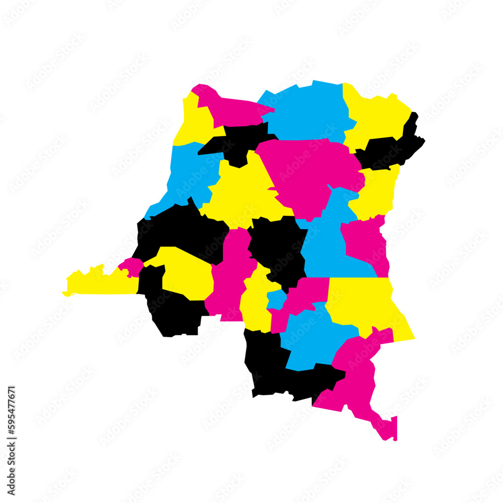 Democratic Republic of the Congo political map of administrative ...