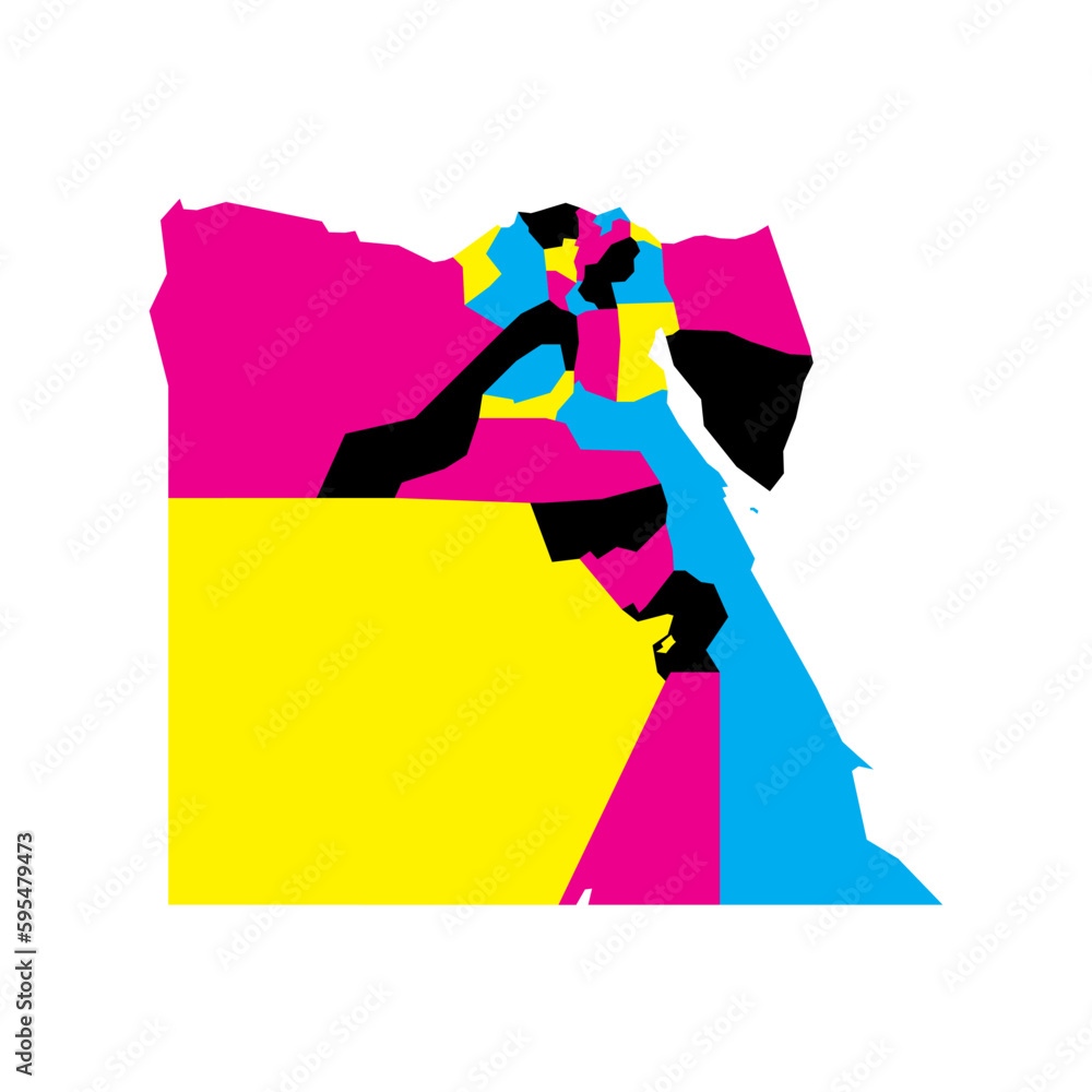 Egypt political map of administrative divisions - governorates. Blank ...