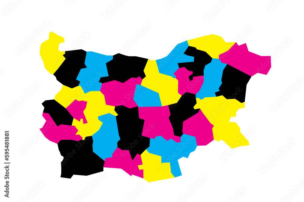 Bulgaria political map of administrative divisions - provinces and ...