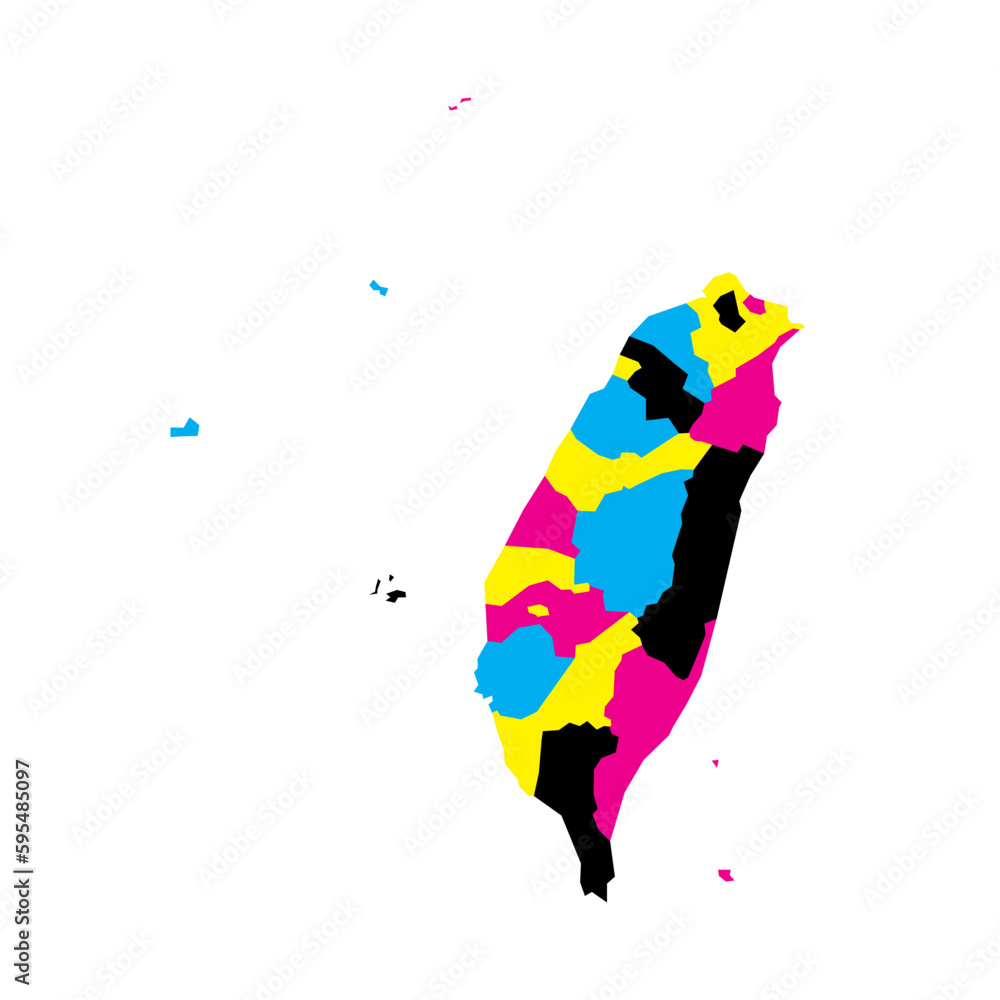 Taiwan political map of administrative divisions - provinces and ...