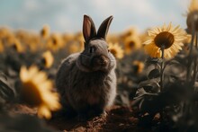 Sunflower Rabbit Free Stock Photo - Public Domain Pictures