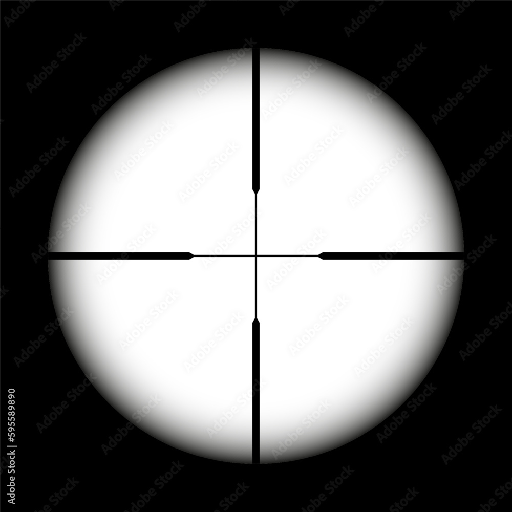 Weapon sight, sniper rifle optical scope on black background. Hunting ...