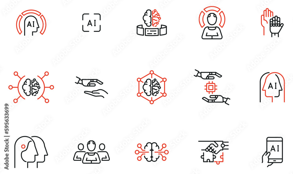 Vector Set of Linear Icons Related to Artificial Intelligence and ...