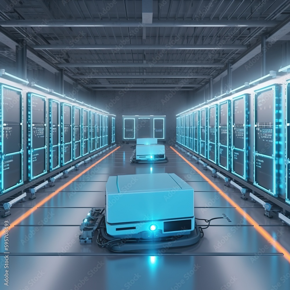 Concept of smart factory and 5G for industrial. Autonomous Robotic ...