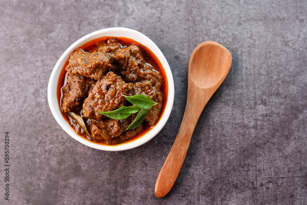 Spicy beef curry. Goan style beef vindaloo. Traditional Indian Lamb or ...