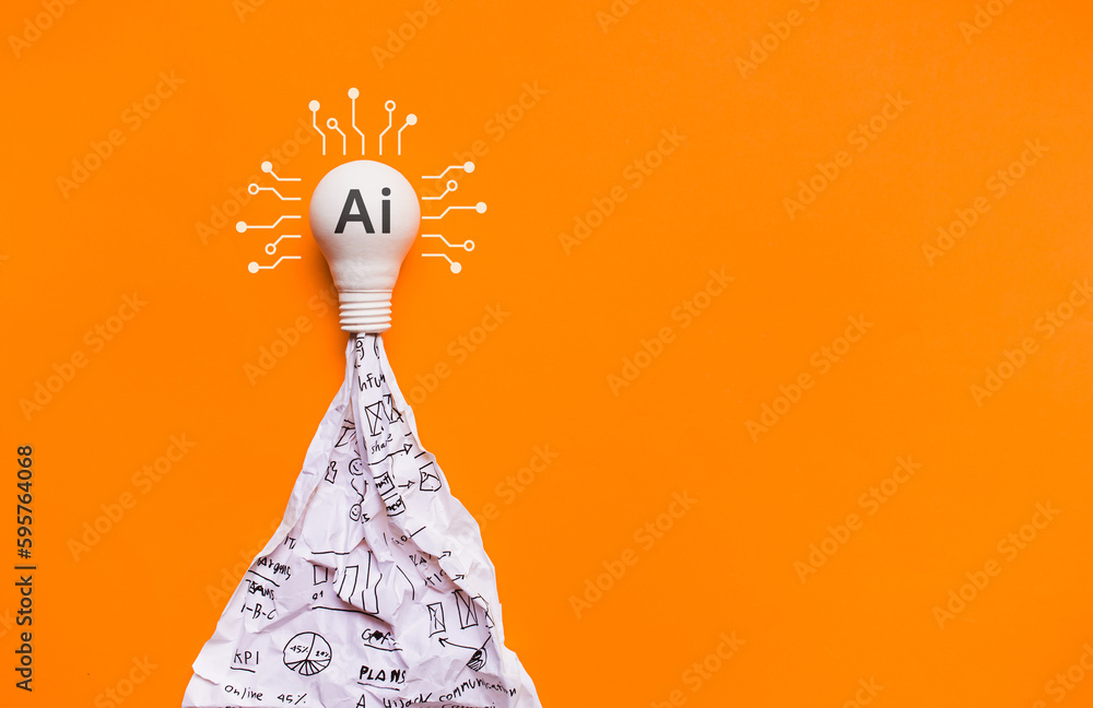 ai Artificial Intelligence technology with ideas, creativity and light ...