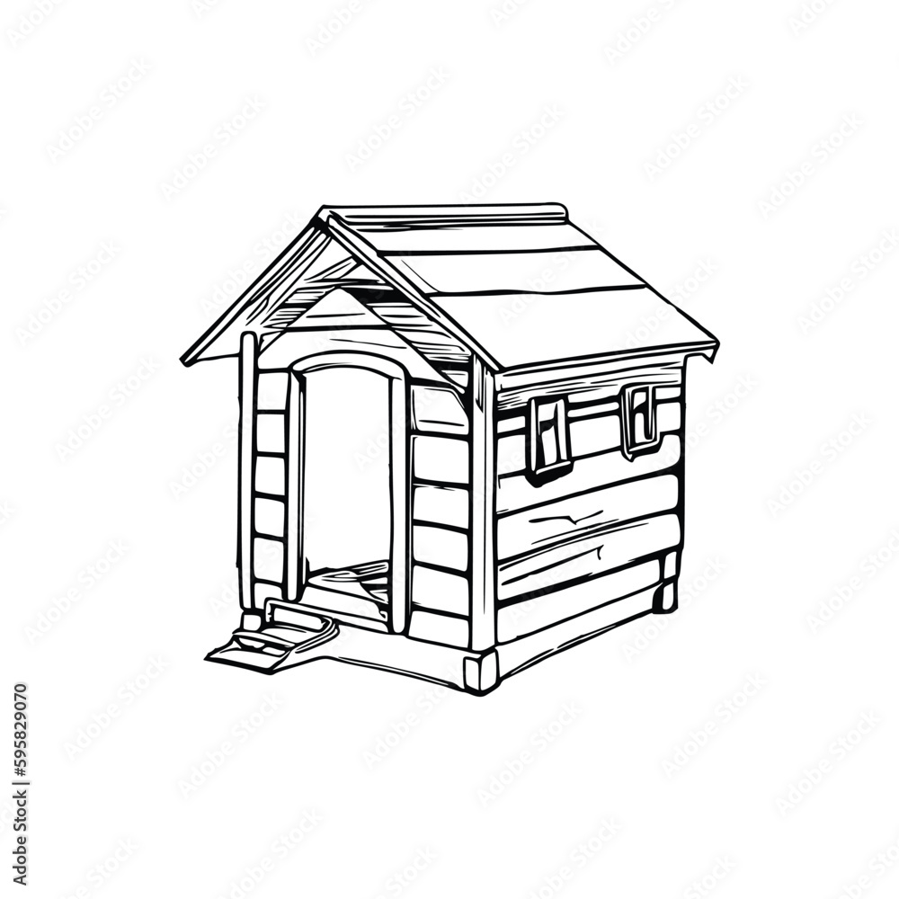 Animal house coloring book, Dog house coloring page, black and white ...