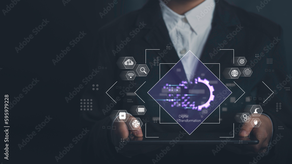 Digital transformation concept. Connection next generation technology ...