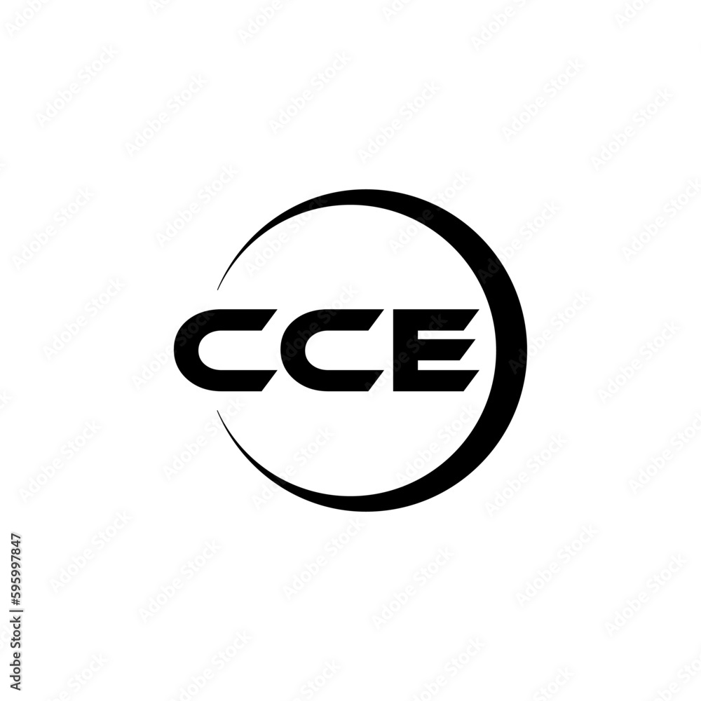 CCE letter logo design with white background in illustrator, cube logo ...